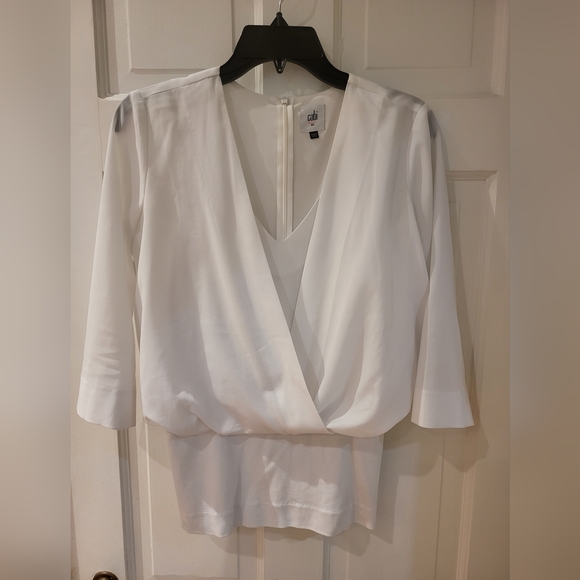 CAbi | Tops | Cabi White Blouse Xs | Poshmark